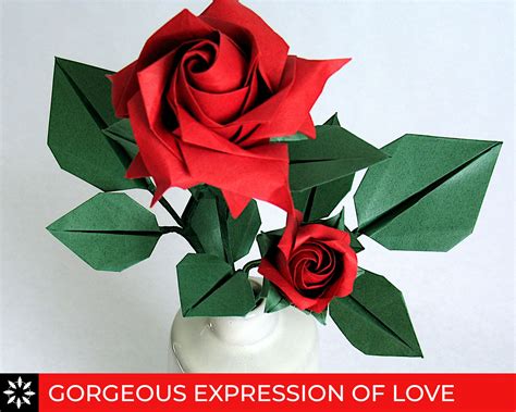 Origami Flower Rose With Stem A Step By Step Guide To Fold A Timeless