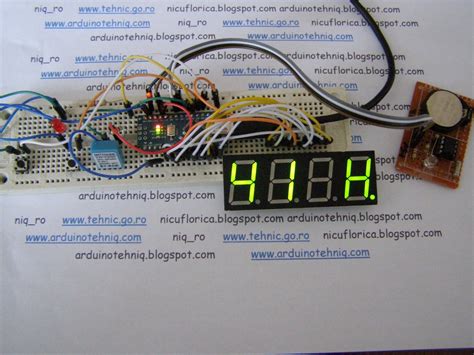 4 Digit 7 Segment Led Clock With Manual Adjust And Alarm Thermometer