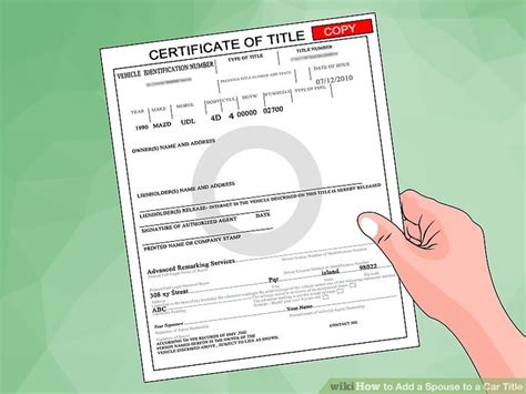 how to add a spouse to a car title 9 steps with pictures