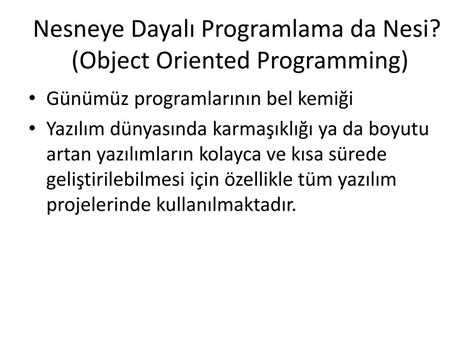 Ppt Nesneye Dayal ı Nesne Tabanlı Programlama Powerpoint