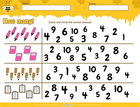 Premium Vector Count And Circle The Correct Number Of Beehive