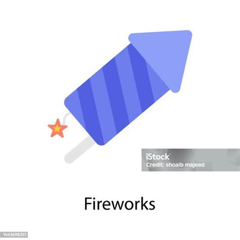 불꽃놀이 벡터 플랫 아이콘입니다 간단한 스톡 일러스트레이션 Pyrotechnic Effects에 대한 스톡 벡터 아트 및 기타