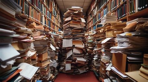 Free Cluttered Library Hallway Image Books Library Stacks Download At Stockcake