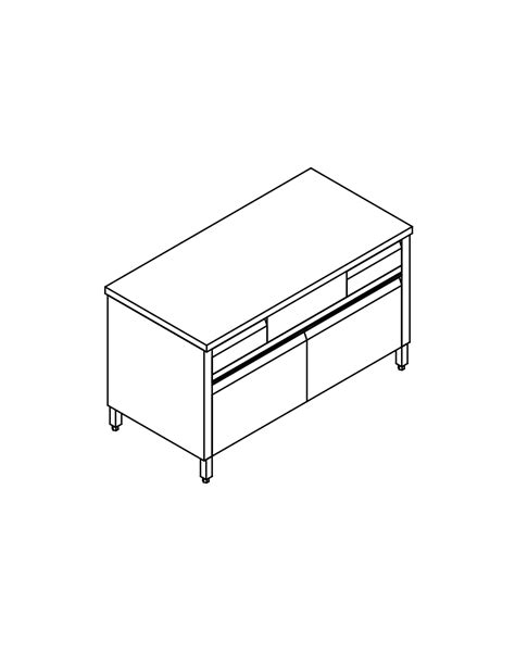 Cupboard Table Hinged Horizontal Drawer Unit