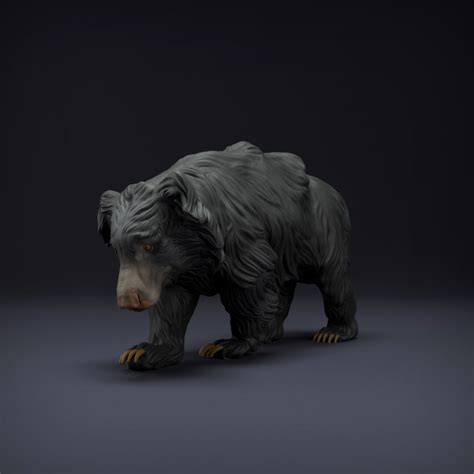 3d Printable Sloth Bear By Animal Den Miniatures
