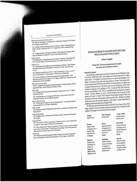 Kaeppler Adrienne L Method And Theory In Analyzing Dance Structure With An Analysis Of Tongan