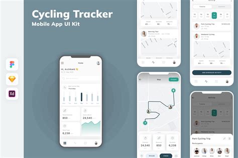 Cycling Tracker Mobile App Ui Kit An Ui Kit Template By Uicube