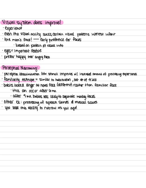 Psyc 273 Motor Development Visual System Does Improve Experience Even The Visual