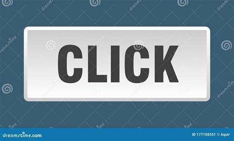 Click Button Click Square Isolated Push Button Stock Vector