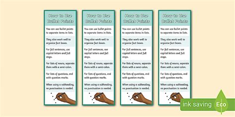 How To Use Bullet Points Bookmarks Hecho Por Educadores