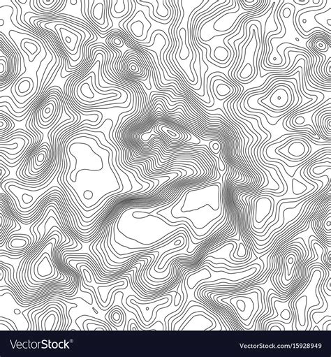 Seamless Pattern Topographic Map Background Vector Image