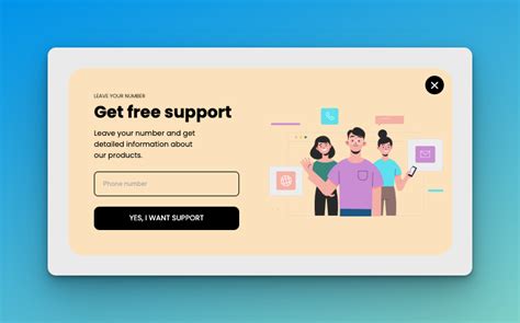 POPUPSMART Free Support Popup Example Supportive Free Support Pop Up