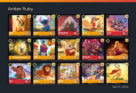 Amber Ruby Lorcana Deck Disney Lorcana