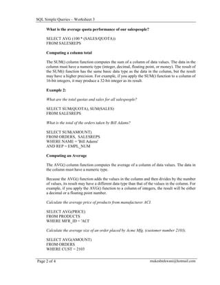 Sql Wksht 3 PDF