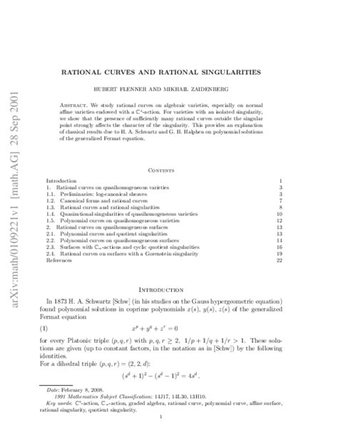 pdf rational curves and rational singularities