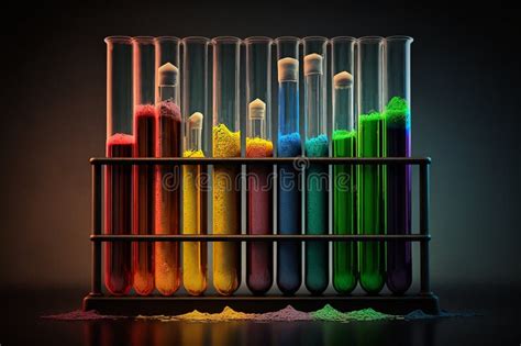Test Tubes Colorful Scientific Glass Flasks Generative Ai Stock Illustration Illustration Of
