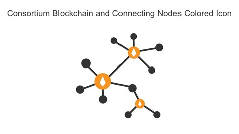 consortium blockchain and connecting nodes colored icon in powerpoint