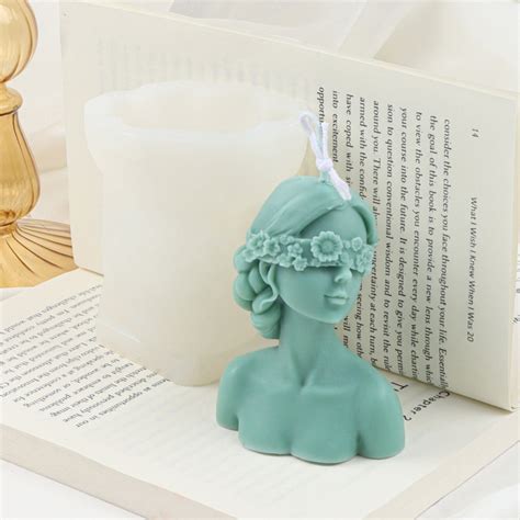 Badu Bg Красота Свещ за тяло Силиконова форма Срамежлива жена със завързани очи Гипсова смола