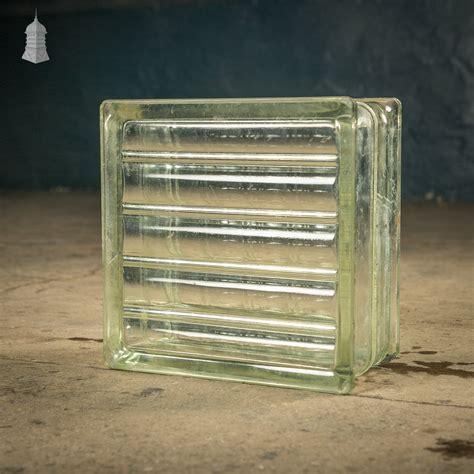 Glass Block Bricks Reeded ‘doric Style Reclaimed Batch Of 30