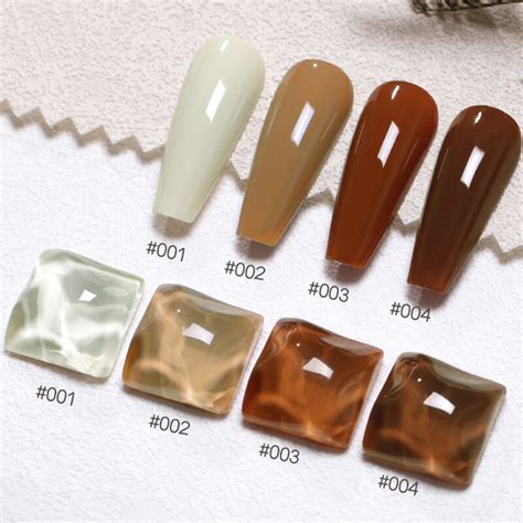 매니큐어 네일 아트용 반영구 브라운 바니시 젤 네일 젤 폴리쉬 Diy 살롱 폴리쉬 래커 4 색 8ml 소크 오프 Uv