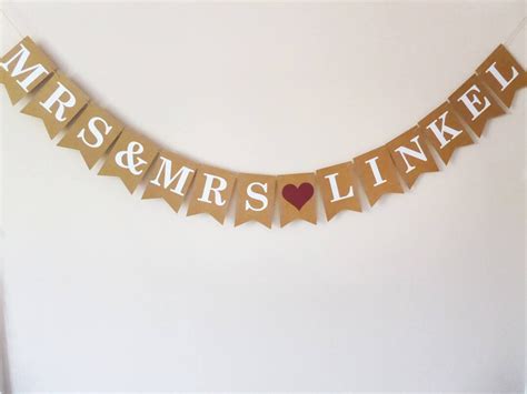 Same Sex Wedding Mrs And Mrs Bunting Banner Sign Personalised Etsy Uk