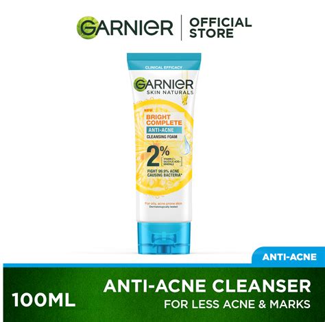 Garnier Bright Complete Vitamin C Anti Acne 3 In 1 Cleanser 100ml Anti Acne Cleanser