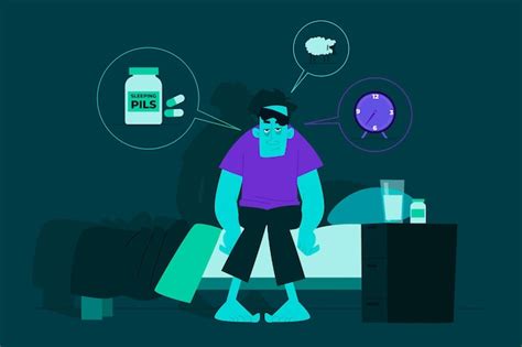 Free Vector Flat Design Insomnia Concept With Man