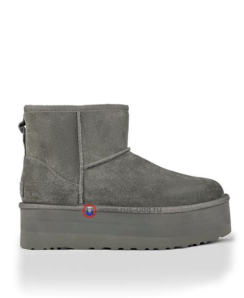 Купить угги на платформе UGG CLASSIC MINI PLATFORM серого цвета