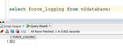 chế độ force logging trong oracle database datalinks vn