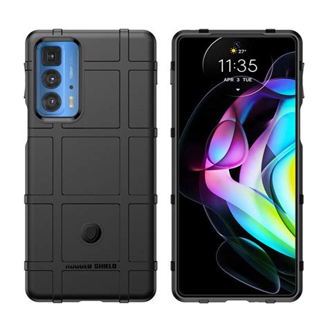 Grid Texture Tough Case For Motorola Edge Pro Black