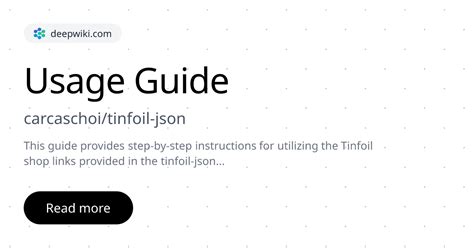 Usage Guide Carcaschoitinfoil Json Deepwiki