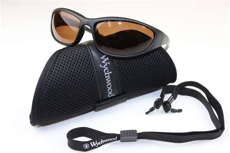 Wychwood Sunglasses Black Wrap Around Brown Lens