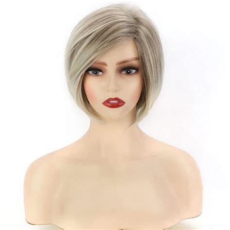 Wig Texture Tips For Women Stylish Short Hair Blonde Bob Wig Angled