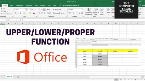 Upper Lower And Proper Functions Excel Youtube