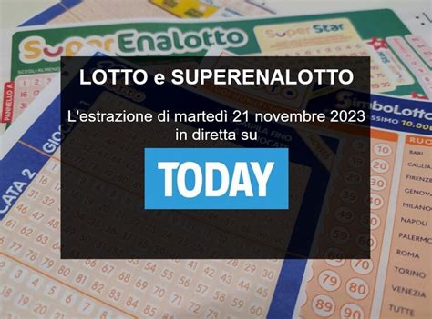 Estrazioni Lotto SuperEnalotto e eLotto di martedì novembre i numeri vincenti