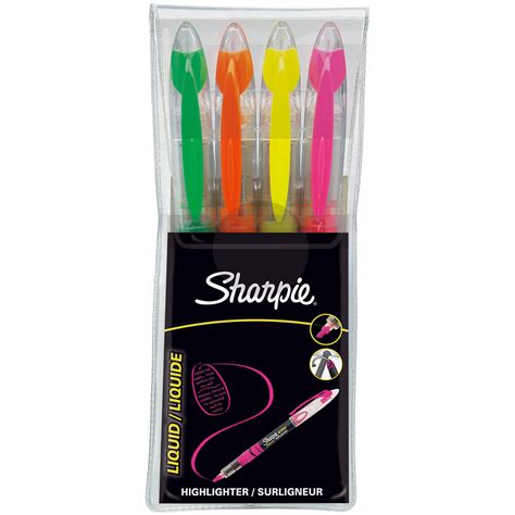 Sharpie Accent Liquid Highlighter Assorted Colours Pack Of 4