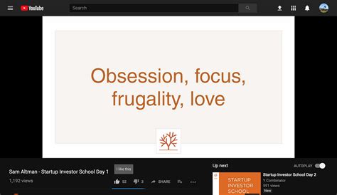 Y Combinator Startup Investor School Day 1 Session 1 — Sam Altman
