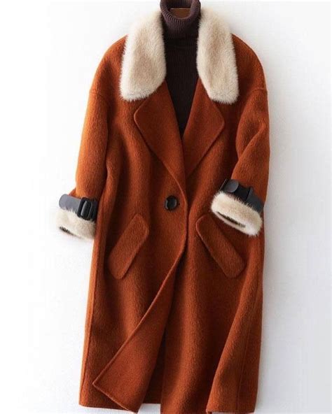 Luxury Nude Woolen Coats Oversize Long Winter Coat Double Breast