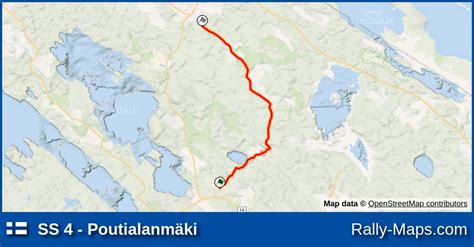 Ss 4 Poutialanmäki Stage Map Esp Ralli 1992 Ralli Sm 🌍 Rally