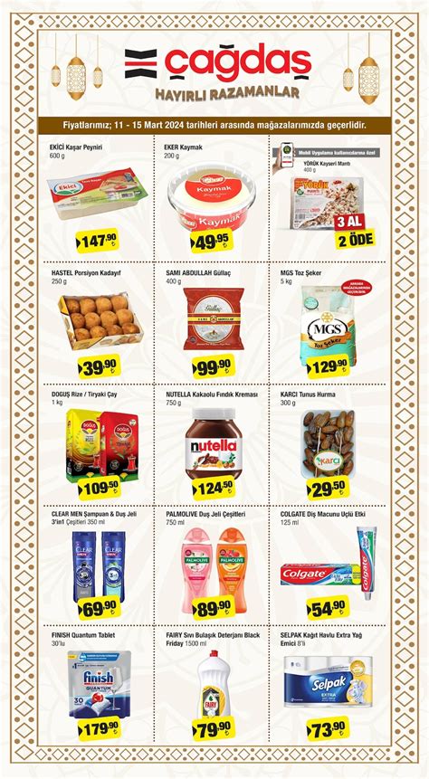 Mart Çağdaş Marketler indirimli ürünleri İndirimde Market