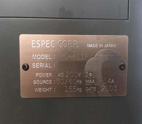 Espec Mc 811p Chamber Used For Sale Price 9259664 2003 Buy From Cae