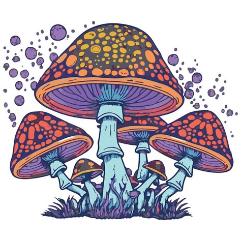 Premium Vector Mushroom Vector Illustration Psychedelic Trippy Fungus Organic Magic Hippie