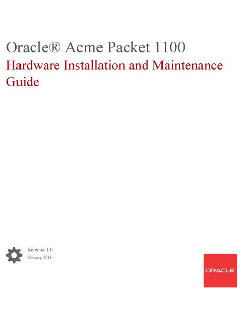 Oracle Acme Packet 1100 Hardware Installation And Maintenance Manual
