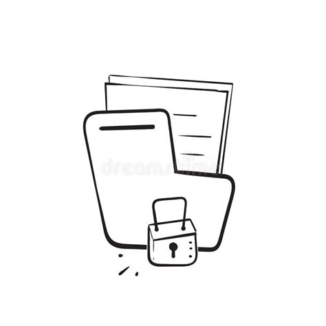 Hand Drawn Doodle And Padlock Symbol For Data Protection And Security