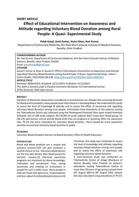 Pdf Effect Of Educational Intervention On Awareness And Attitude
