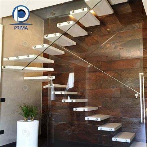 Prima 40mm Thickness Solid Wood Tread Floating Staircase With Wood