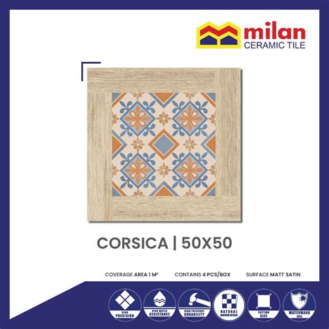 Jual MilanTiles MILAN Corsica 50x50 Keramik Lantai Motif Dekoratif 1