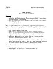 Ling2800 Report 2 Pdf Report 2 LING 2800 Language And Mind Short