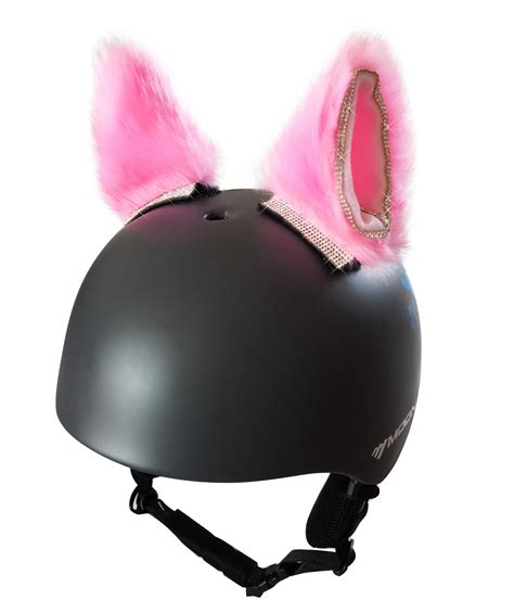 Handmade Helmet Crystal Cat Ears Pink Synthetic 2pcshelmet Etsy