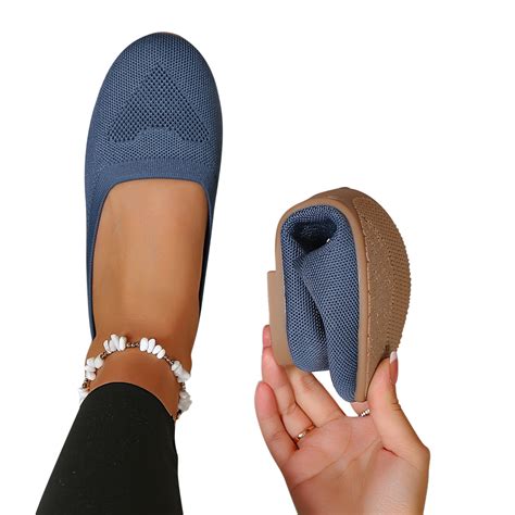 Nrmvnmi Womens Knit Dress Shoes Closed Toe Mesh Casual Shoes Slip On